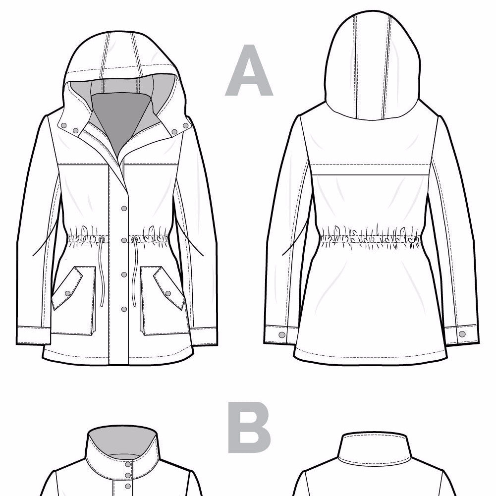 Closet Core / Printed Sewing Pattern / Kelly Anorak Jacket | Oak Fabrics